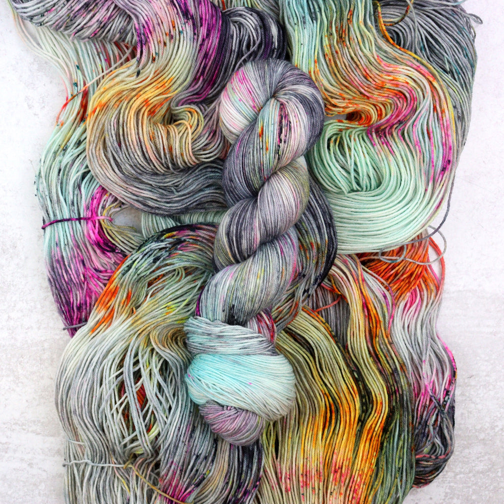 Spaced Out Hand-Dyed Merino Sock Yarn | Superwash Fingering Weight ...
